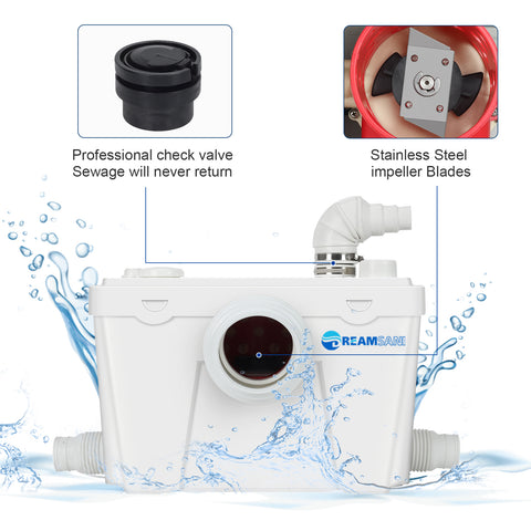 FLO500 Dreamsani 500W Macerator Pump for Macerating Toilet Upflush Toilet Basement